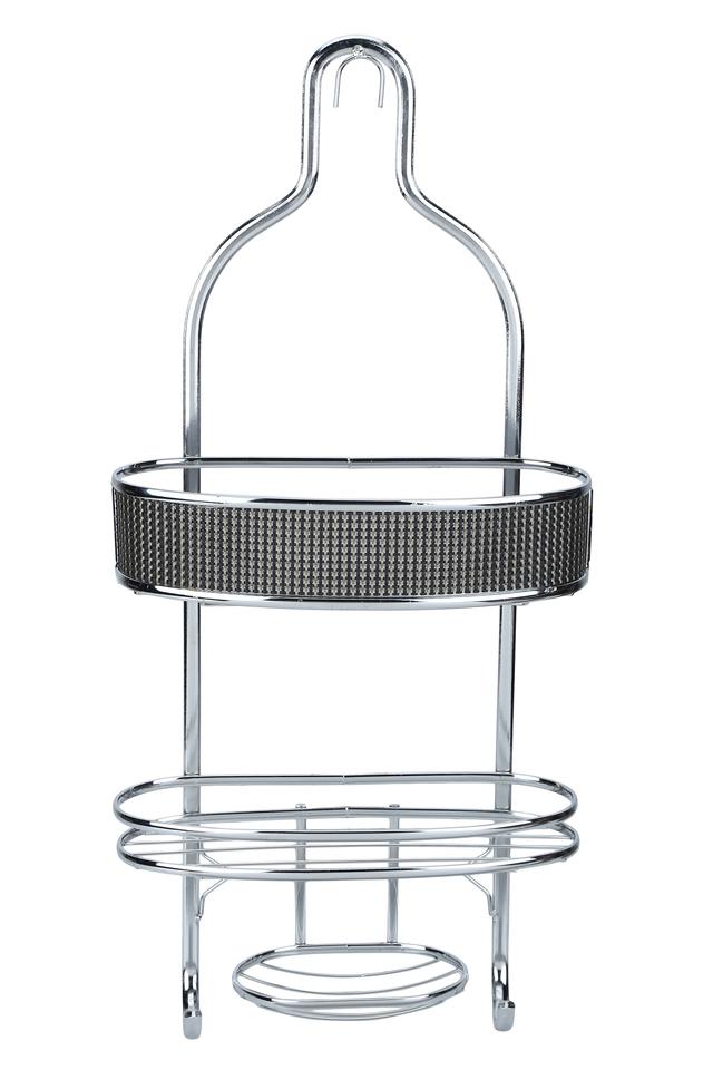 Buy IVY Silver Grey Metallic 2 Rack Shower Caddy | Shoppers Stop