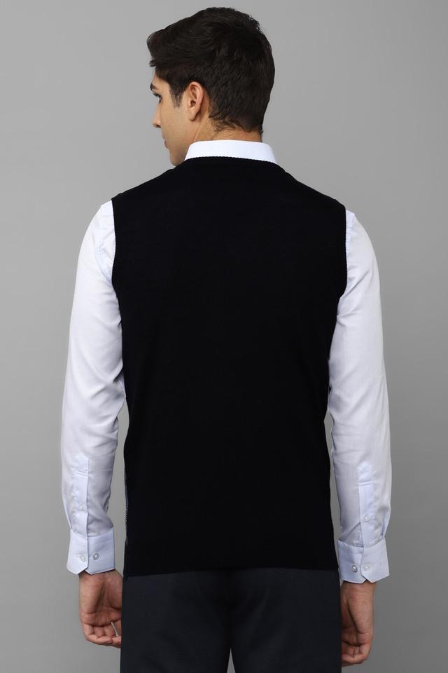 Buy LOUIS PHILIPPE Blue Textured Cotton Regular Fit Mens Pullover ...