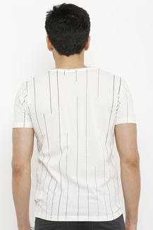 Buy REX STRAUT JEANS Mens Round Neck Striped T-Shirt | Shoppers Stop