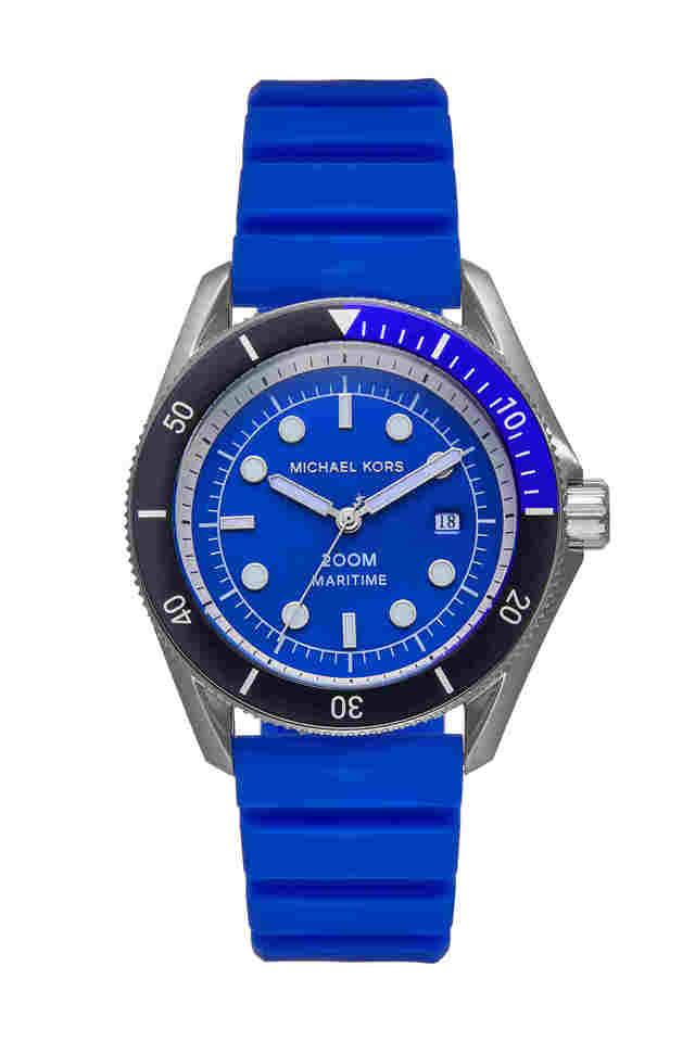 Buy MICHAEL KORS Maritime 42 mm Blue Dial Silicone Analogue Wrist Watch for Men MK9156I Shoppers Stop