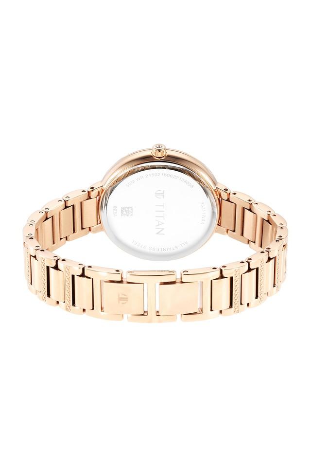 Buy TITAN Womens 40.50 x 7.90 x 36 mm Purple Glitz Pink Dial Stainless ...