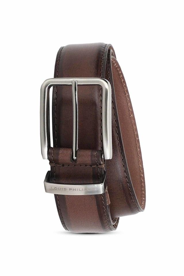 Buy LOUIS PHILIPPE Solid PU Mens Single Side Belt | Shoppers Stop