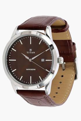 Buy TITAN Mens NEO Steel Brown Dial Leather Analogue Watch - NM1584SL04 ...