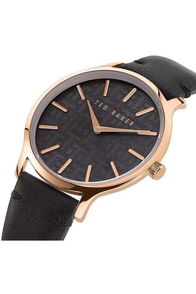 Buy TED BAKER Womens POPPIEY Black Dial Leather Analogue Watch ...