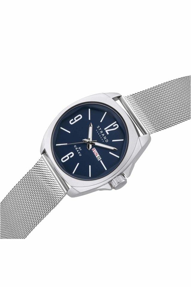 Buy STRAND BY OBAKU Mens 47 mm Douglas Cyan Blue Dial Stainless Steel ...