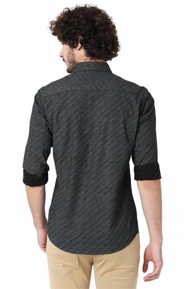 Buy MUFTI Black Printed Cotton Slim Fit Men's Casual Shirt | Shoppers Stop