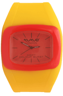 Buy WAVE LONDON Drift Colour Burst Range Yellow & Red Unisex Watch ...