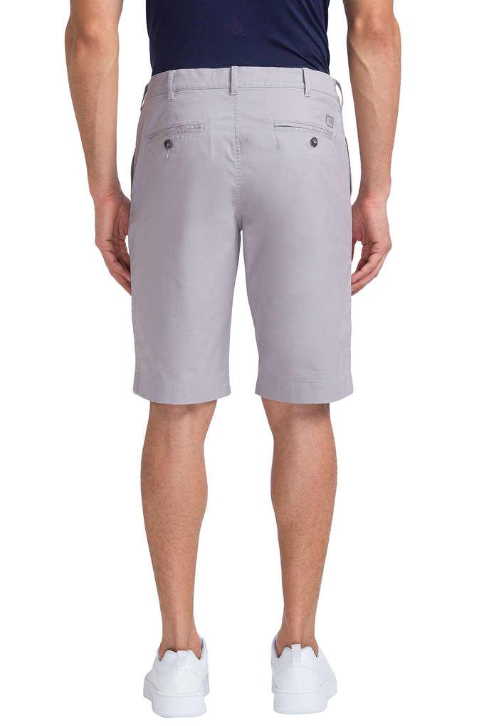 Buy COLOR PLUS Grey Solid Cotton Blend Slim Fit Men's Shorts | Shoppers ...