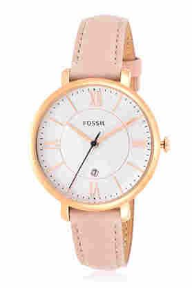 Fossil Women's Kayla Silver Dial Pink Leather Watch ES4572