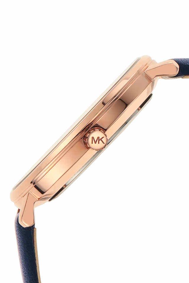 Buy MICHAEL KORS Womens Pyper White Dial Leather Analogue Watch ...