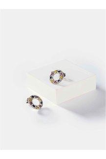 Buy SHAYA BY CARATLANE 925 Oxidised Silver Chokti Pattern Studs ...