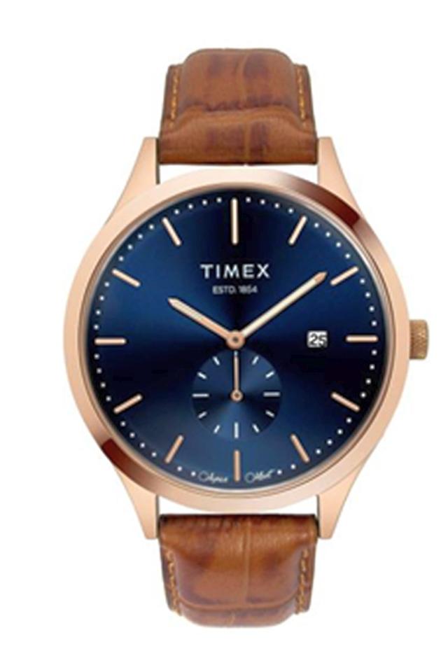Buy TIMEX Mens Blue Dial Leather Analogue Watch - TW000T318 | Shoppers Stop