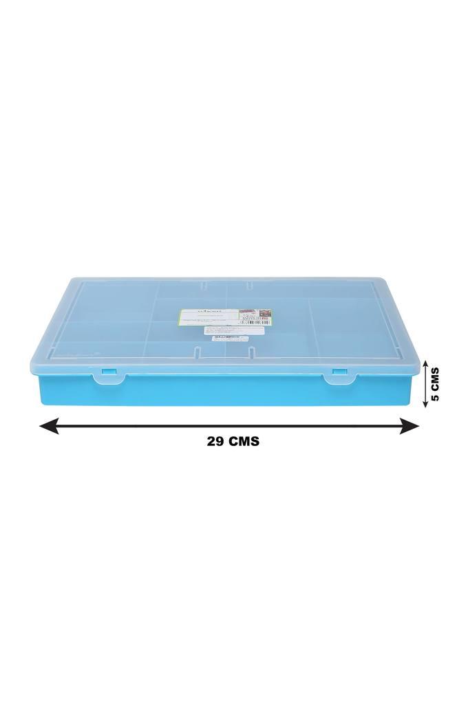 Buy WHATMORE Blue Solid Rectangular Organizer Box with 10 Divisions ...