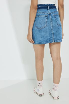 Buy LIFE Mid Stone A Line Above Knee Denim Women's Casual Wear Skirts ...