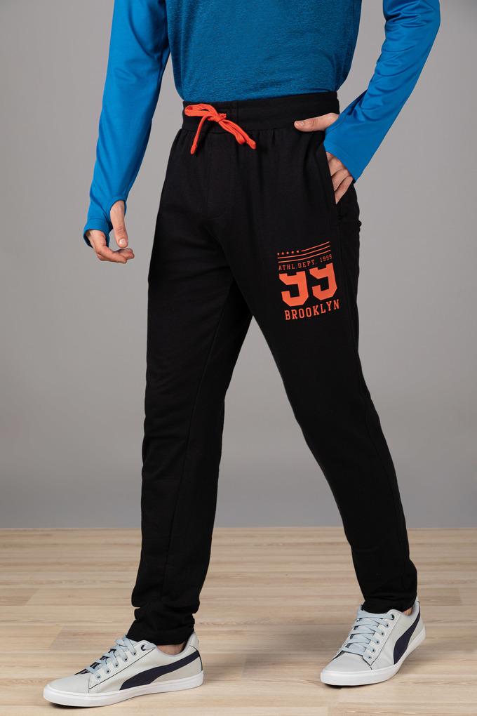 Buy ALTLIFE Black Printed Cotton Regular Fit Men's Track Pants ...