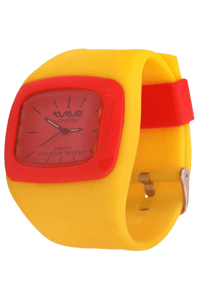 Buy WAVE LONDON Drift Colour Burst Range Yellow & Red Unisex Watch ...
