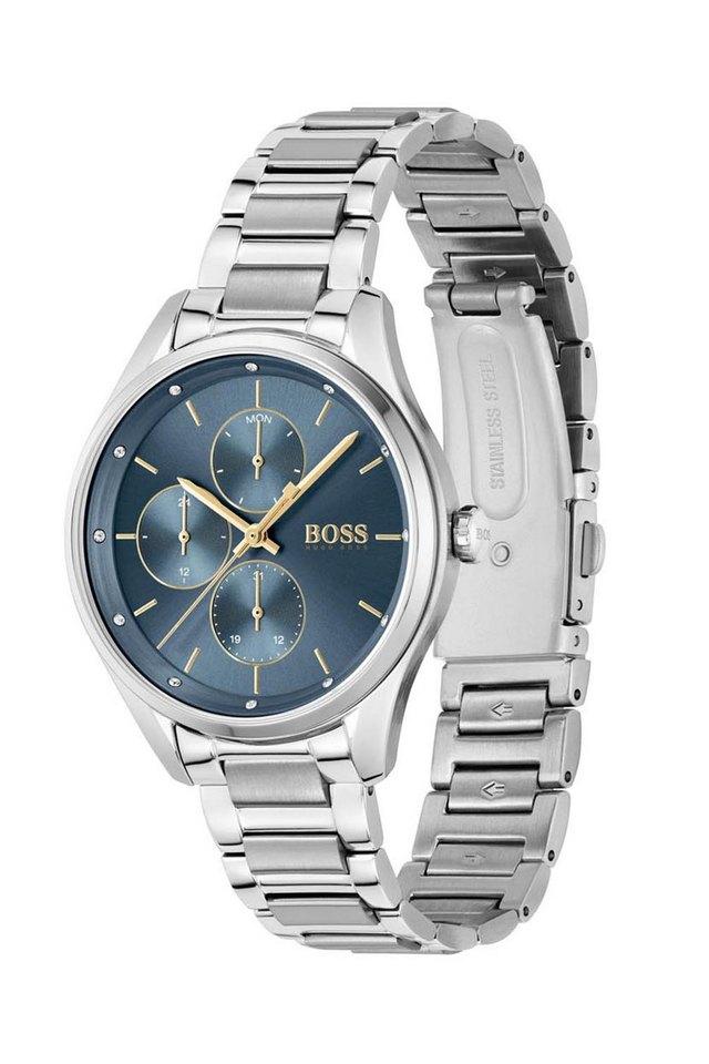 Buy BOSS Grand Course Blue Dial Stainless Steel Analog Watch for Women ...