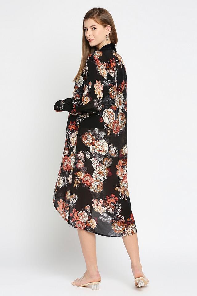 Buy CLOTH HAUS Floral Viscose Relaxed Fit Womens Knee Length Dress ...