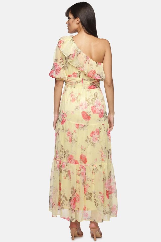 Buy IS.U Floral Chiffon One Shoulder Women's Midi Dress | Shoppers Stop