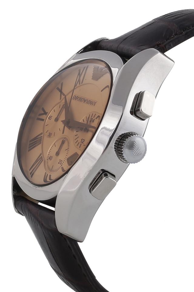 Buy EMPORIO ARMANI Mens Valente Multi-Colour Dial Leather Chronograph ...