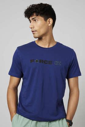 Buy FORCE IX Solid Cotton Crew Neck Men's T-Shirt | Shoppers Stop