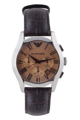 Buy EMPORIO ARMANI Mens Valente Multi-Colour Dial Leather Chronograph ...