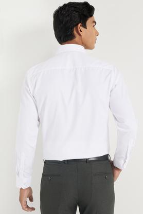 Buy INTUNE Cotton Rich Structured Solid White Formal Shirt | Shoppers Stop