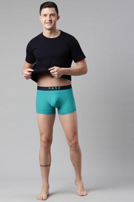 Buy FASO Solid Polyester Cotton Regular Fit Men's Trunks | Shoppers Stop
