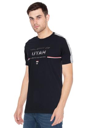 Buy STOP Navy Mens Solid T-Shirt | Shoppers Stop