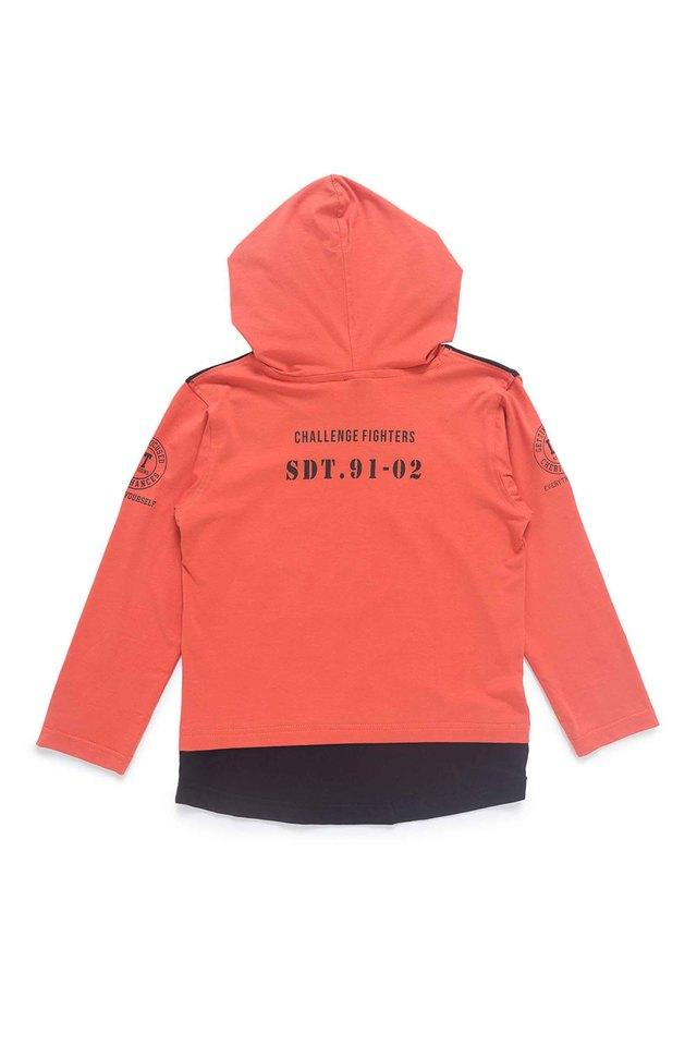 Buy CAVIO Rust Printed Cotton Hood Boys T-Shirt | Shoppers Stop
