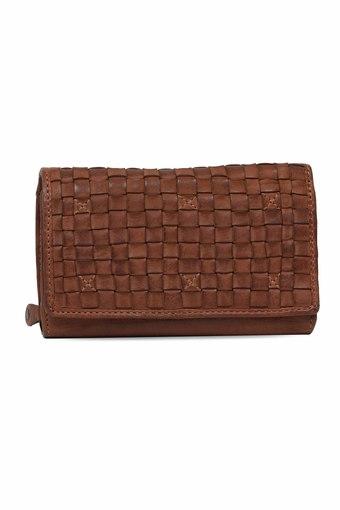 Buy KOMPANERO Cognac Womens Genuine Leather Cognac Color Tri-Fold ...