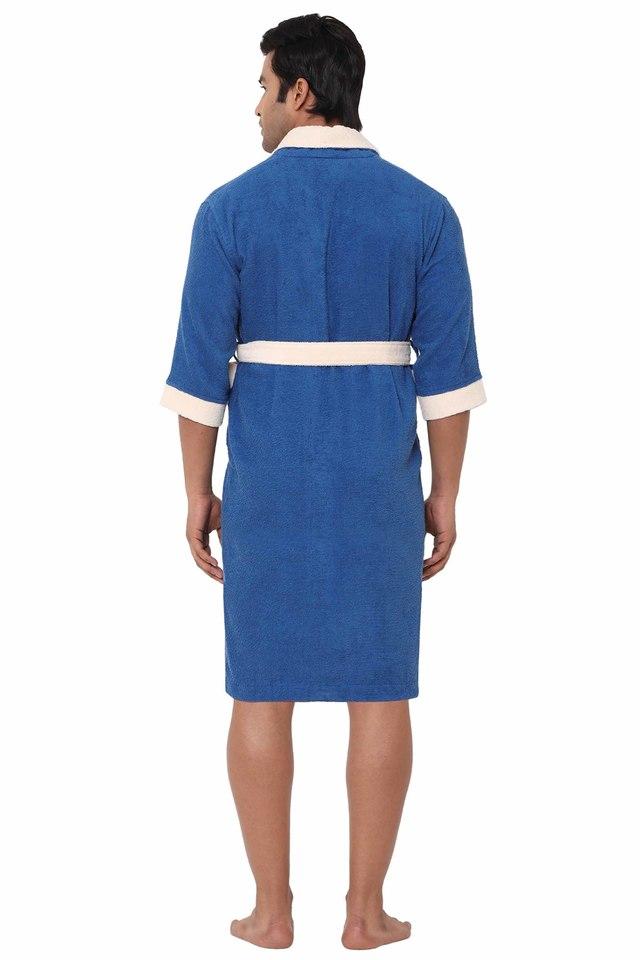 Buy SPACES Blue Cloudz 300 GSM Cotton 1 Bath Robe | Shoppers Stop