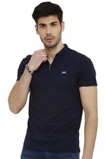Buy REX STRAUT JEANS Mens Mandarin Collar Solid T-Shirt | Shoppers Stop