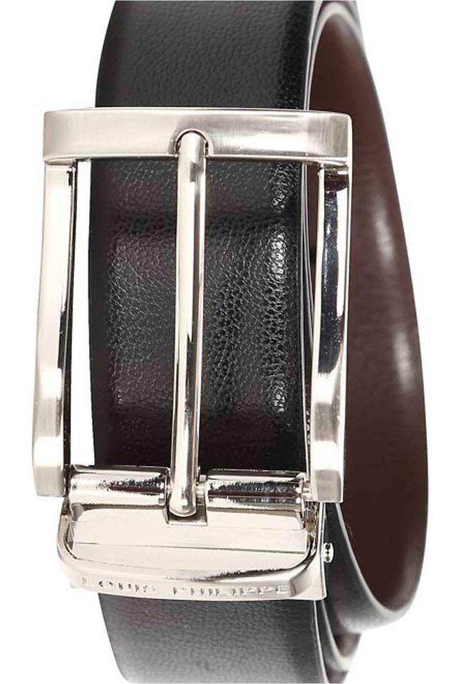 Buy LOUIS PHILIPPE Black Mix Textured Mens Leather Formal Reversible ...