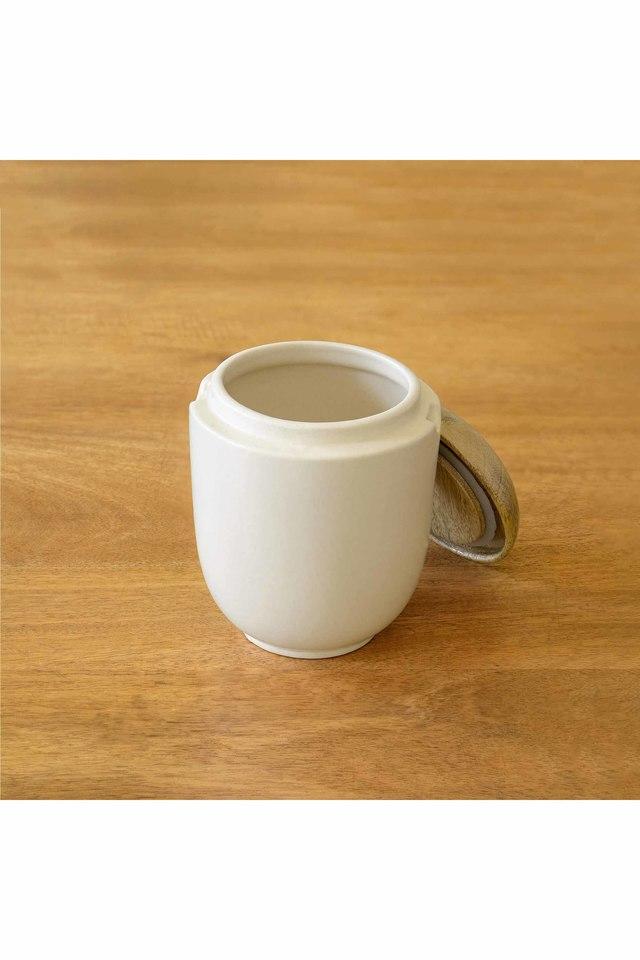 Buy ELLEMENTRY White Hemisphere Ceramic Jar With Wooden Lid (Tall) 900 ...