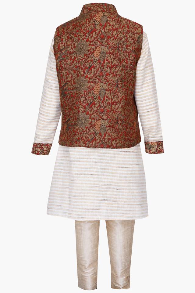 Buy STOP Boys Stripe Kurta Pyjama and Jacket Set | Shoppers Stop