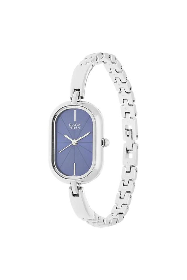 Buy TITAN Womens 35.90 x 6.95 x 19.40 mm Raga Everyday Blue Dial Brass ...