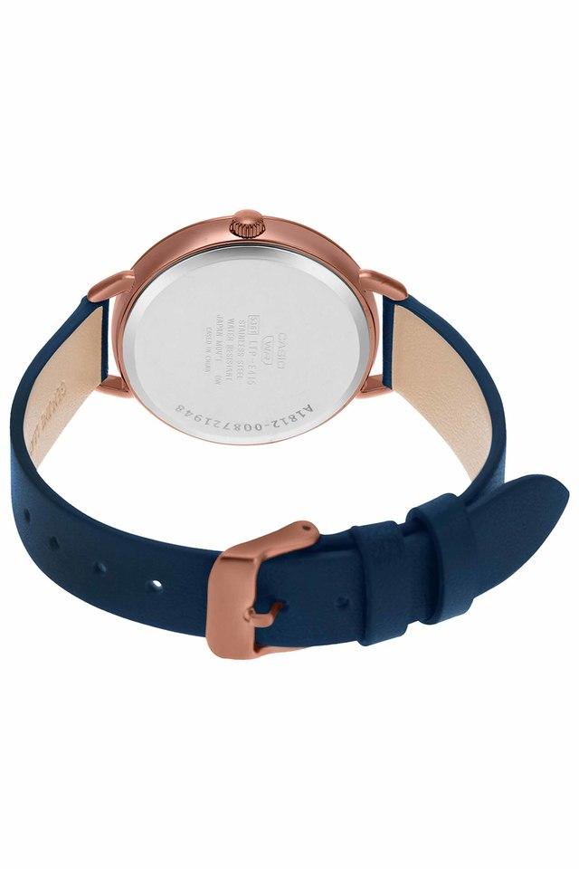 Buy CASIO Womens Enticer Blue Dial Leather Analogue Watch - A1814 ...